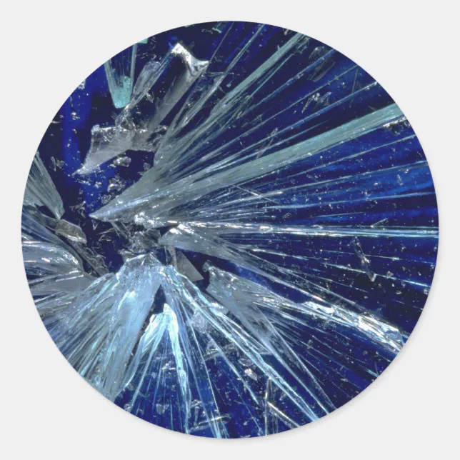Abstract Broken glass Classic Round Sticker | Zazzle