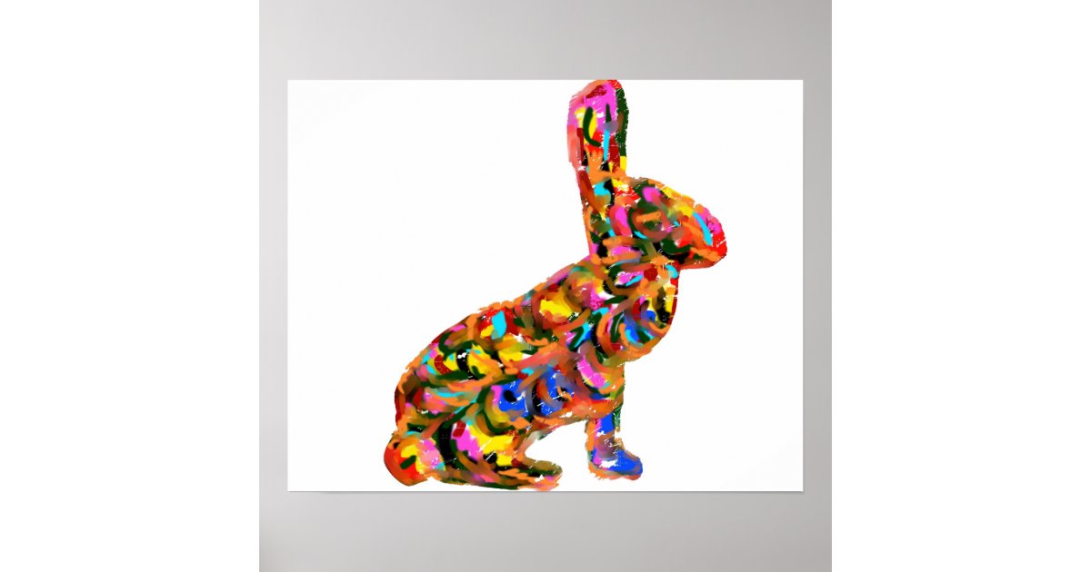 Abstract Bunny Poster | Zazzle