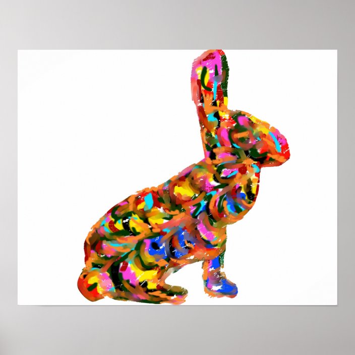 Abstract Bunny Poster | Zazzle.com