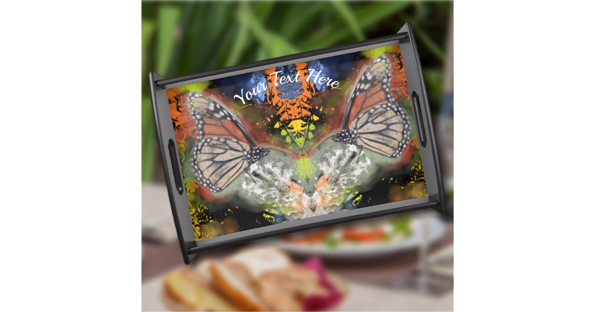 Abstract Butterfly Serving Tray | Zazzle
