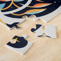 Abstract cartoon space planet. Modern cosmos Jigsaw Puzzle | Zazzle