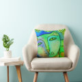 Abstract Cat Face Throw Pillow | Zazzle