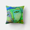 Abstract Cat Face Throw Pillow | Zazzle