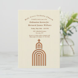 Abstract Cathedral Ordination Service Invitation | Zazzle