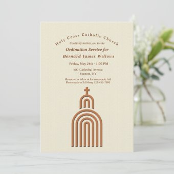 Abstract Cathedral Ordination Service Invitation | Zazzle