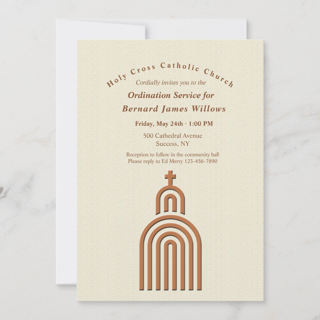 Abstract Cathedral Ordination Service Invitation | Zazzle