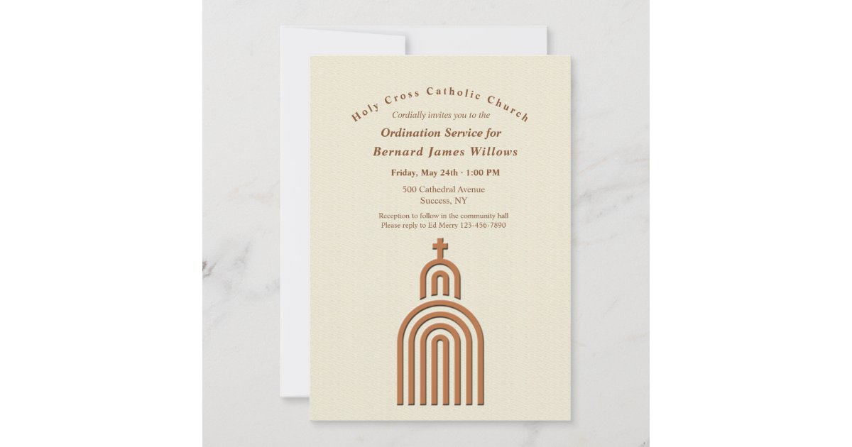 Abstract Cathedral Ordination Service Invitation | Zazzle