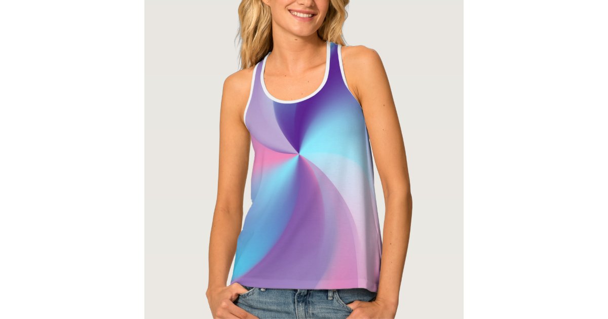 Abstract Circle Creative Fluid Multicolored Blurre Tank Top | Zazzle