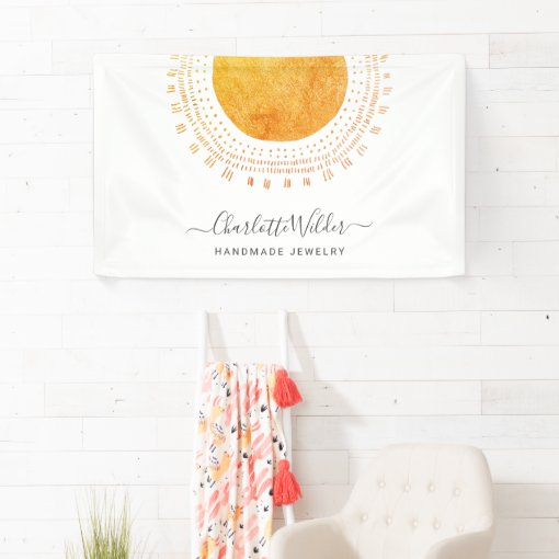 Abstract Circle Handmade Jewelry Business Banner | Zazzle