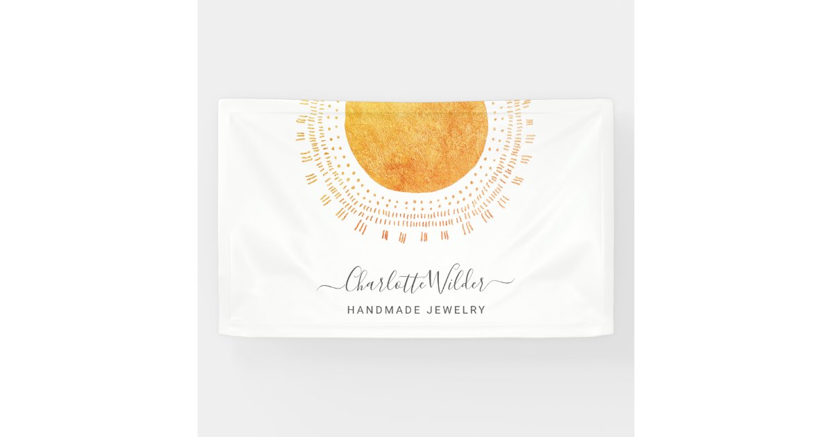 Abstract Circle Handmade Jewelry Business Banner | Zazzle