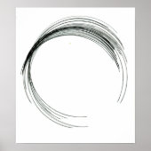abstract circle round draw black white scrawl mode poster | Zazzle