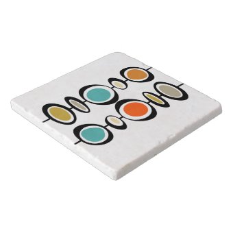 Abstract Circles Retro Mid Century Modern Colorful Trivet | Zazzle