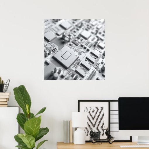 Abstract Circuit Board Poster | Zazzle