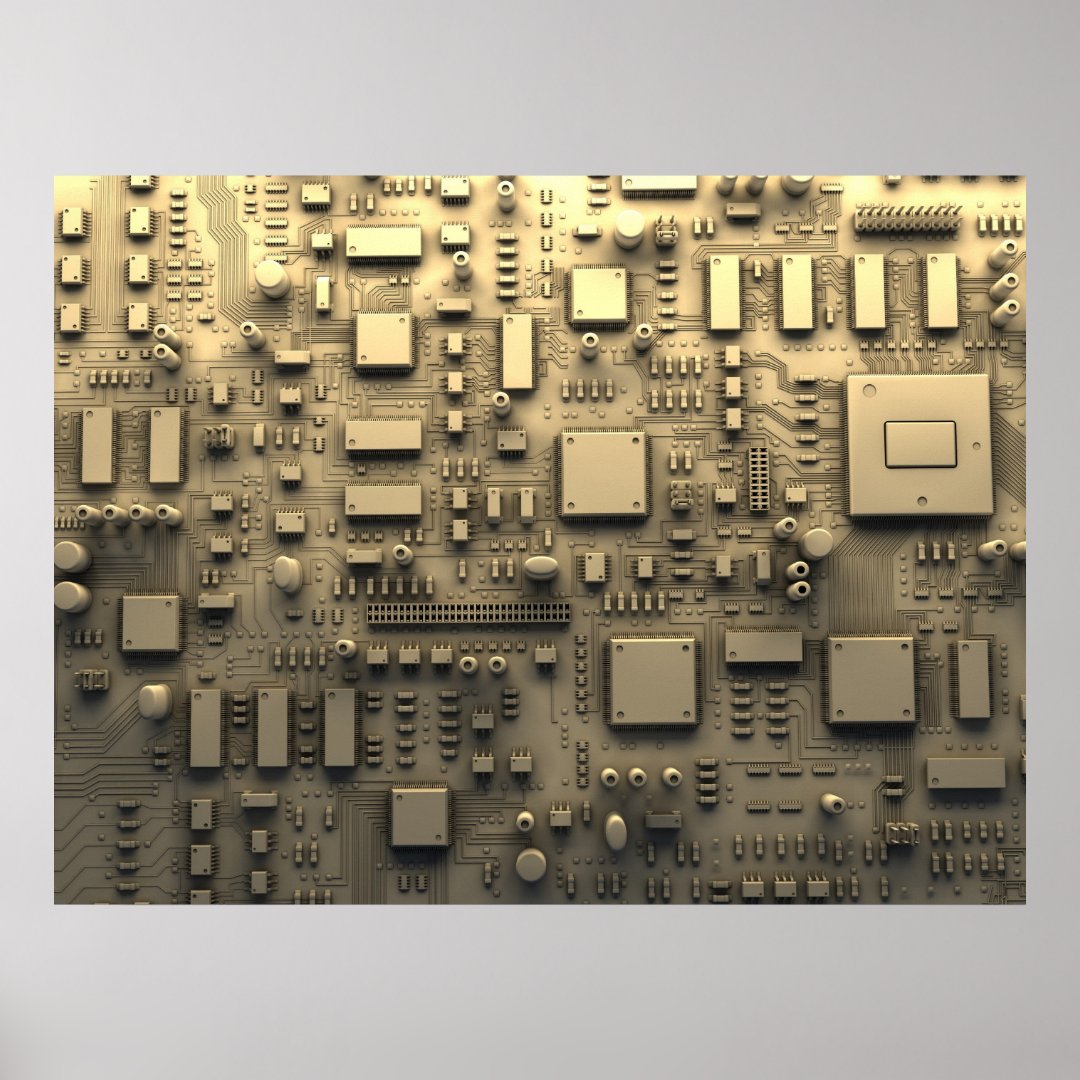 Abstract Circuit Board Poster | Zazzle
