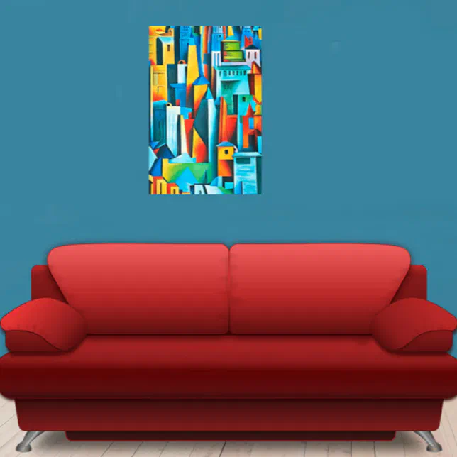 Abstract Cityscape Buildings Skyscrapers Art Canvas Print | Zazzle