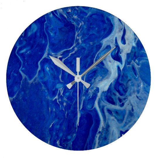 Abstract clock with fluid pour acrylic art design | Zazzle.com