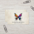 Abstract Colorful ink splatter butterfly Business Card | Zazzle