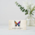 Abstract Colorful ink splatter butterfly Business Card | Zazzle