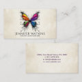 Abstract Colorful ink splatter butterfly Business Card | Zazzle