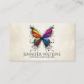 Abstract Colorful ink splatter butterfly Business Card | Zazzle