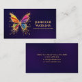 Abstract Colorful ink splatter butterfly Business Card | Zazzle