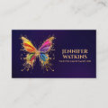 Abstract Colorful ink splatter butterfly Business Card | Zazzle