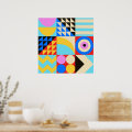Abstract Colorful Modern Geometric Poster | Zazzle