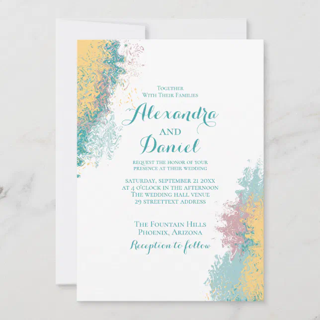 Abstract colorful pattern. Wedding Invitation | Zazzle