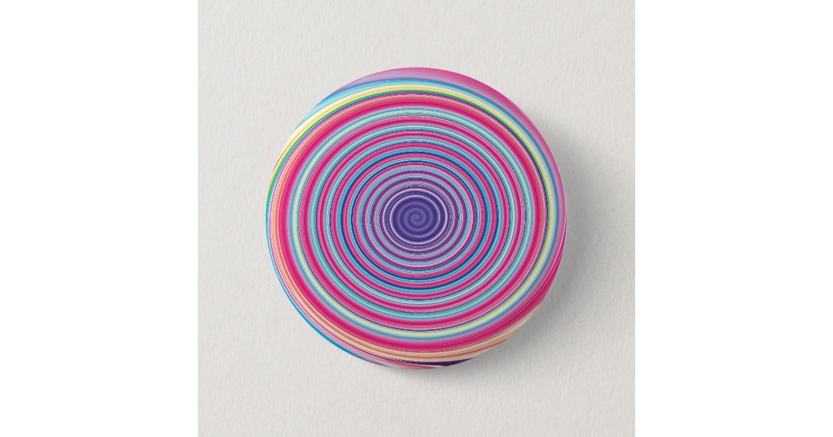 Abstract Colorful TWIRLING SPIRAL OPTICAL ILLUSION Pinback Button | Zazzle
