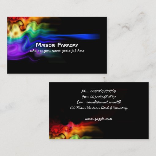 abstract colors splash business card | Zazzle