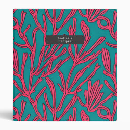 Abstract Coral Tropical Pattern 3 Ring Binder | Zazzle
