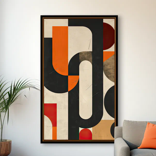 Abstract Curves and Angles: A Mid-Century Modern Poster | Zazzle