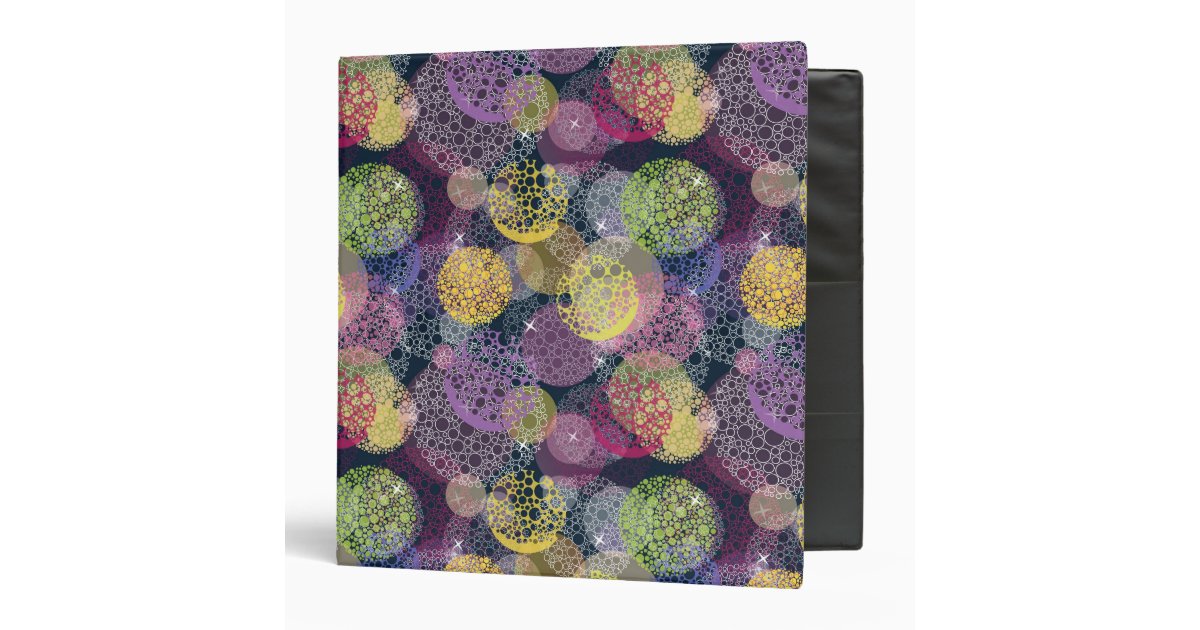 Abstract Cute Polka Dot Circle Binder | Zazzle