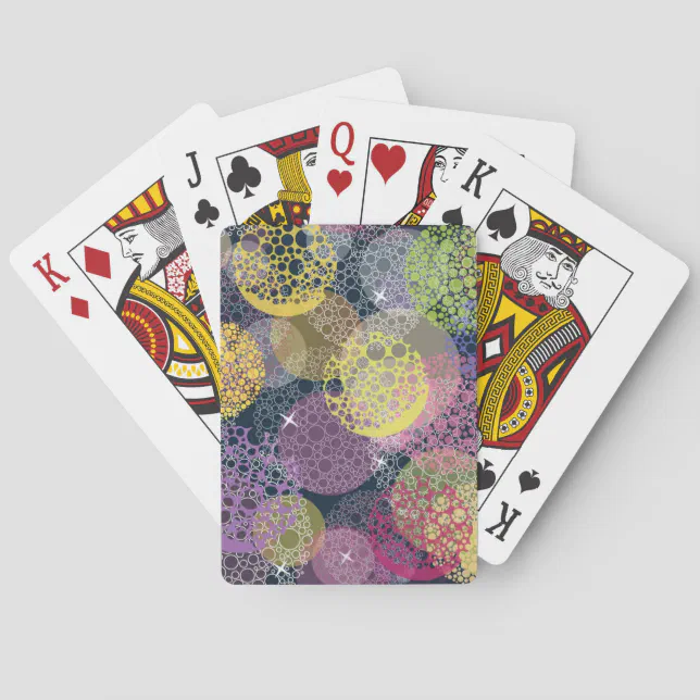 Abstract Cute Polka Dot Circle Poker Cards | Zazzle