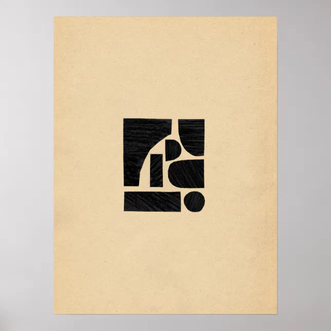 Abstract cutout shapes poster | Zazzle
