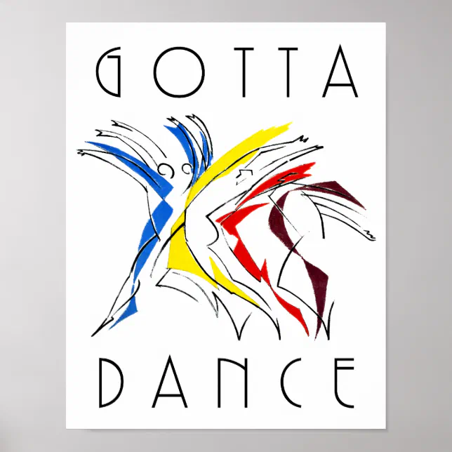 Abstract Dancers Dancing - Dance Lover Artwork Poster | Zazzle