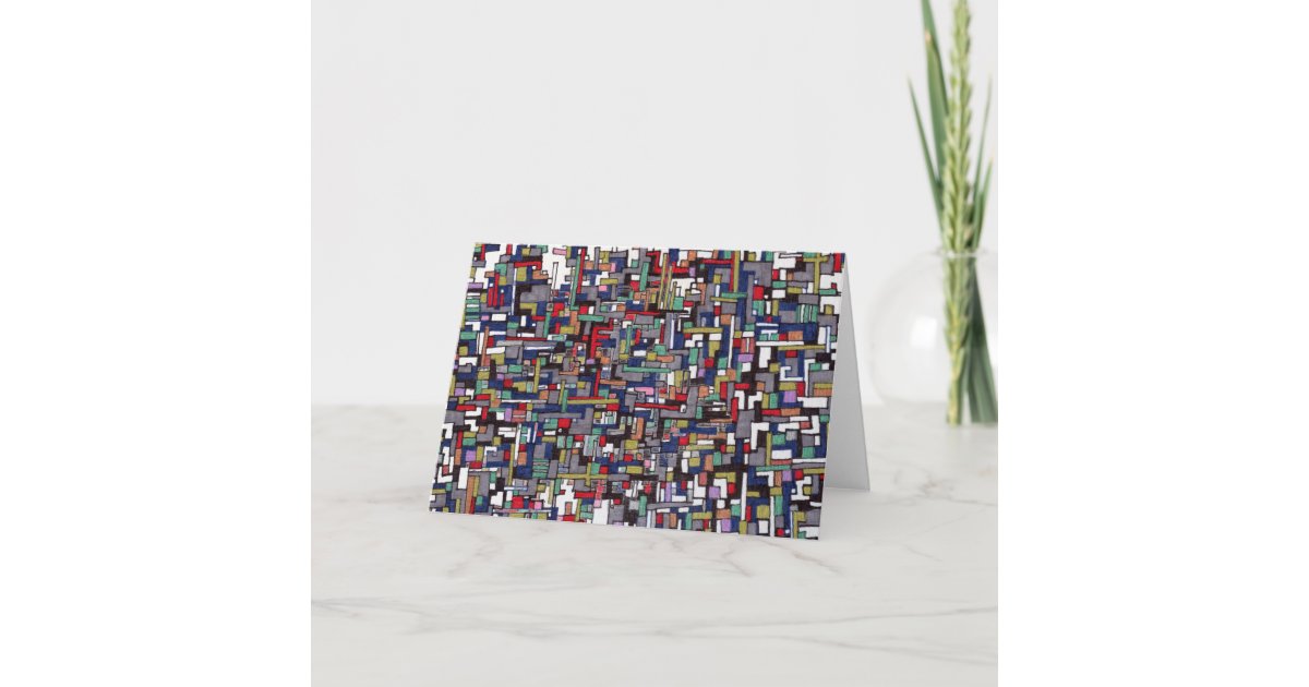 Abstract Design: Cyber Pop Abstract Fractal Card | Zazzle