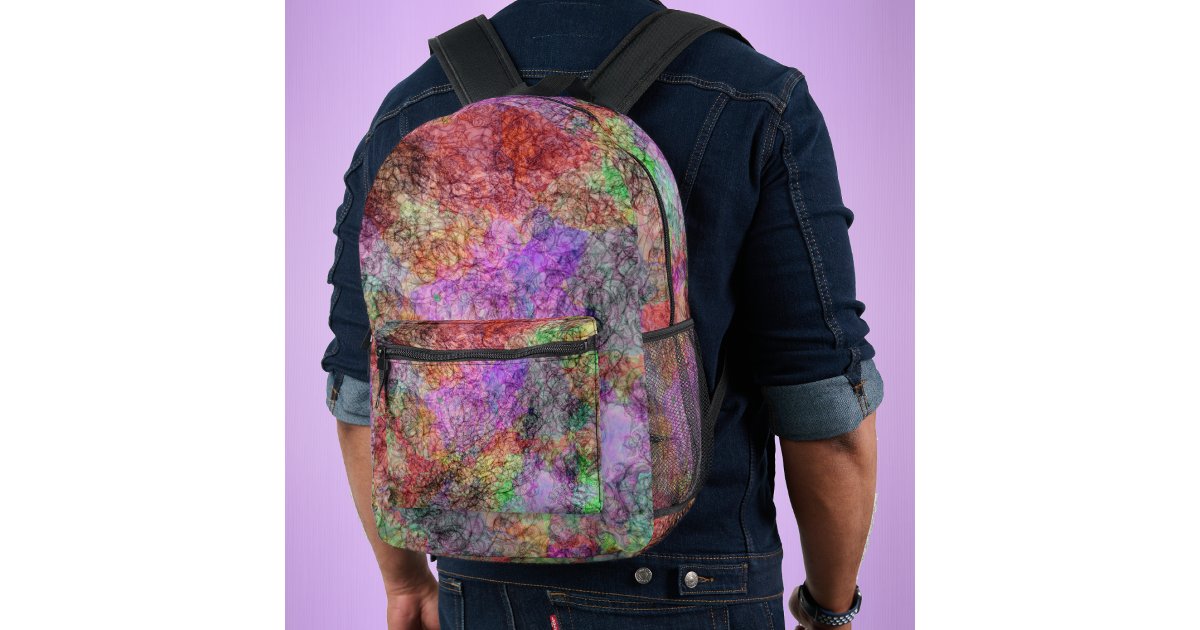 Abstract Design Watercolour Look Swirled Pastels Printed Backpack | Zazzle