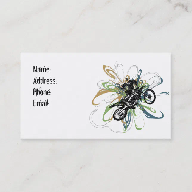 Abstract Dirt Bike Business Cards | Zazzle