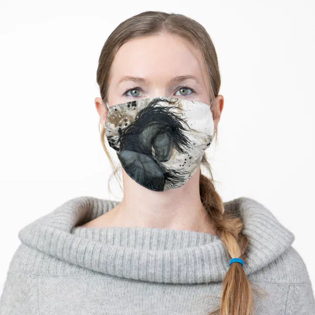Abstract DreamWalker Horse Art by Bihrle Adult Cloth Face Mask | Zazzle