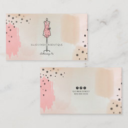 Abstract Dress Form Logo Retail Boutique Business Card | Zazzle