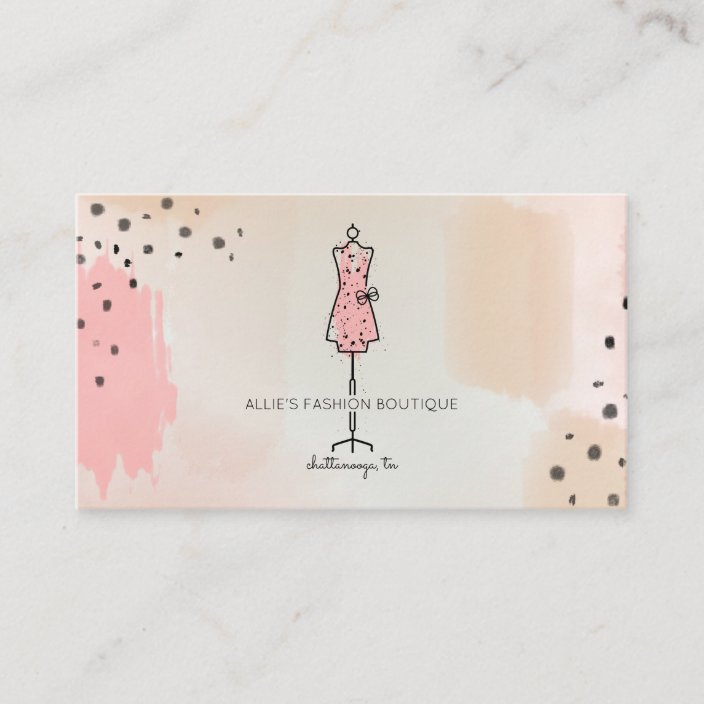 Abstract Dress Form Logo Retail Boutique Business Card | Zazzle.com