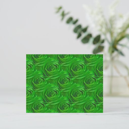 Abstract Emerald Green Rose Wallpaper Pattern Postcard | Zazzle