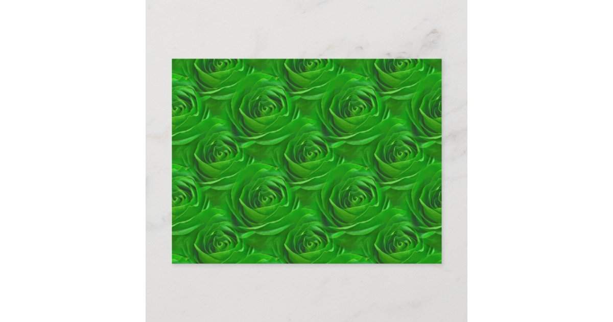 Abstract Emerald Green Rose Wallpaper Pattern Postcard | Zazzle