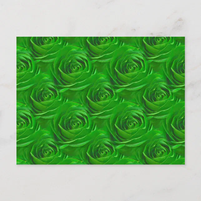 Abstract Emerald Green Rose Wallpaper Pattern Postcard | Zazzle