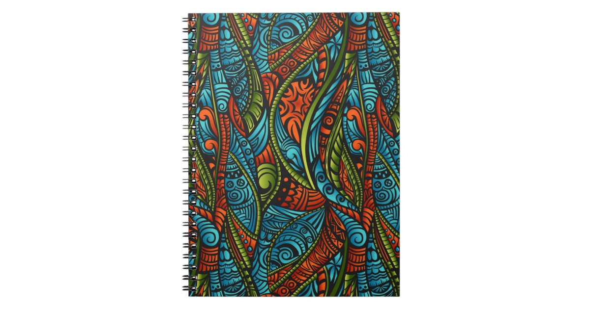 Abstract ethnic wallpaper notebook | Zazzle