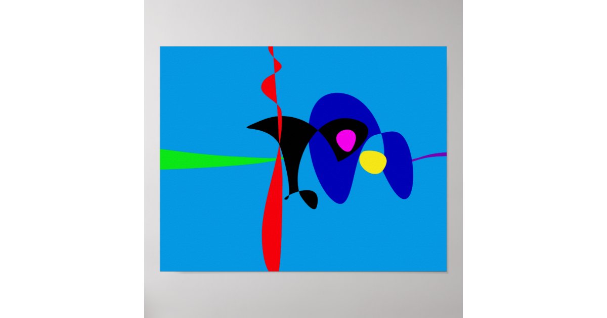 Abstract Expressionism Simple Digital Art Poster | Zazzle