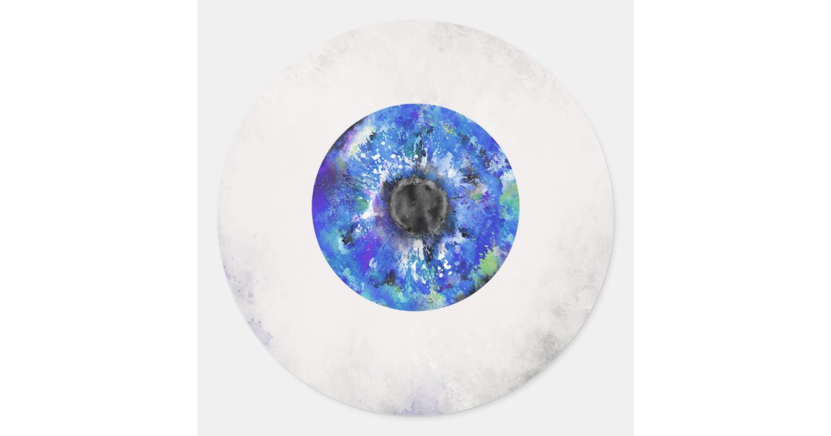 Abstract eye art, eye, optometry, ophthalmology classic round sticker ...
