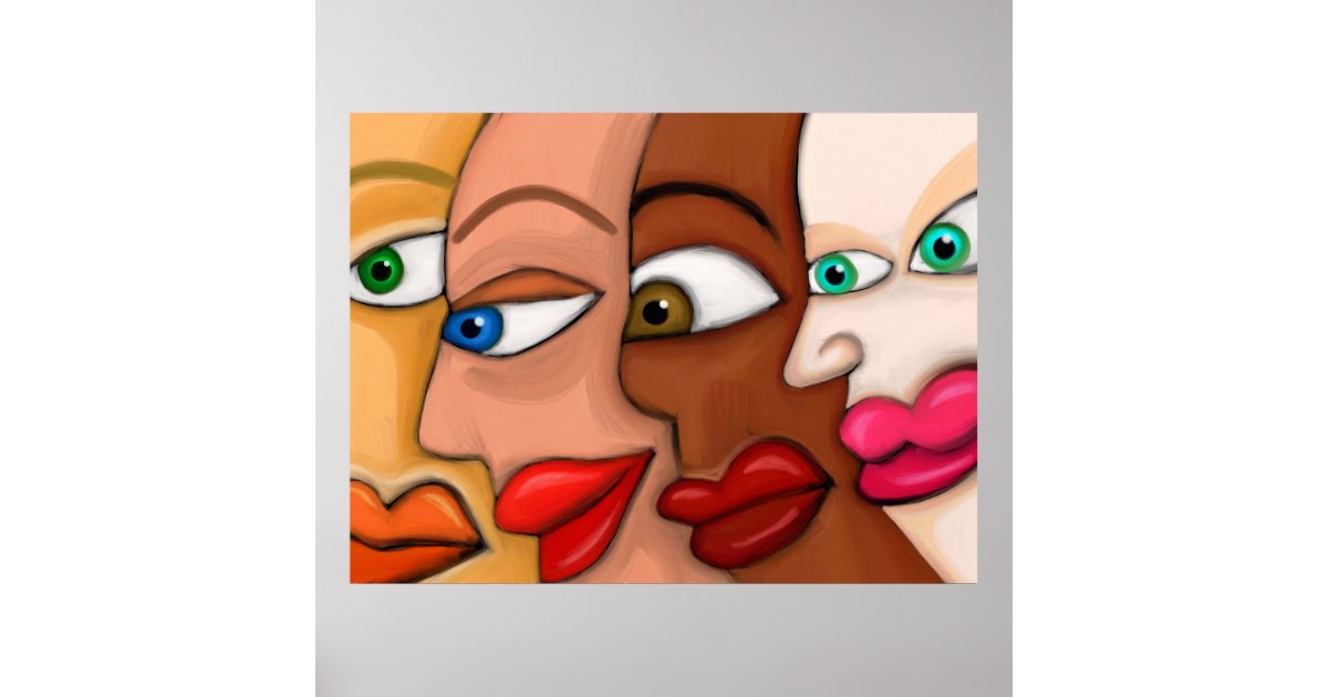 Abstract Faces Poster | Zazzle