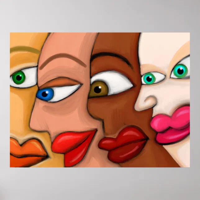 Abstract Faces Poster | Zazzle